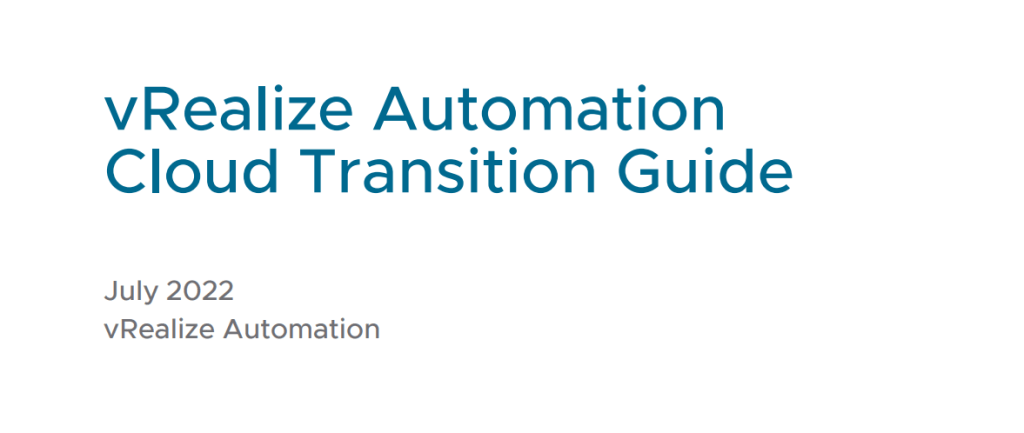 Official VMware Guides for vRO and vRA 8.x [CB10118] | Cloud Blogger ...