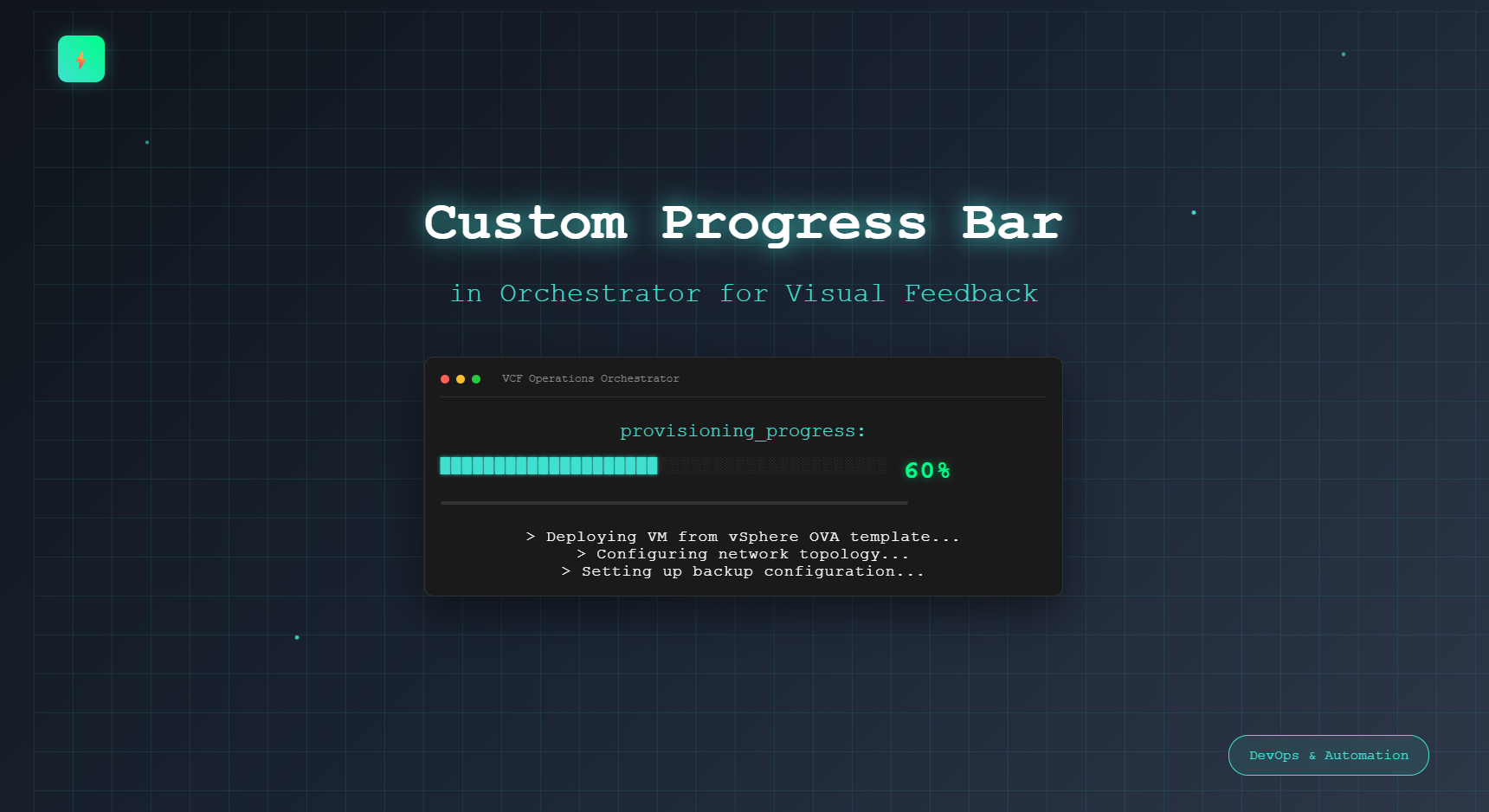 Track Progress with Custom Progress Bar in VCF Operations Orchestrator