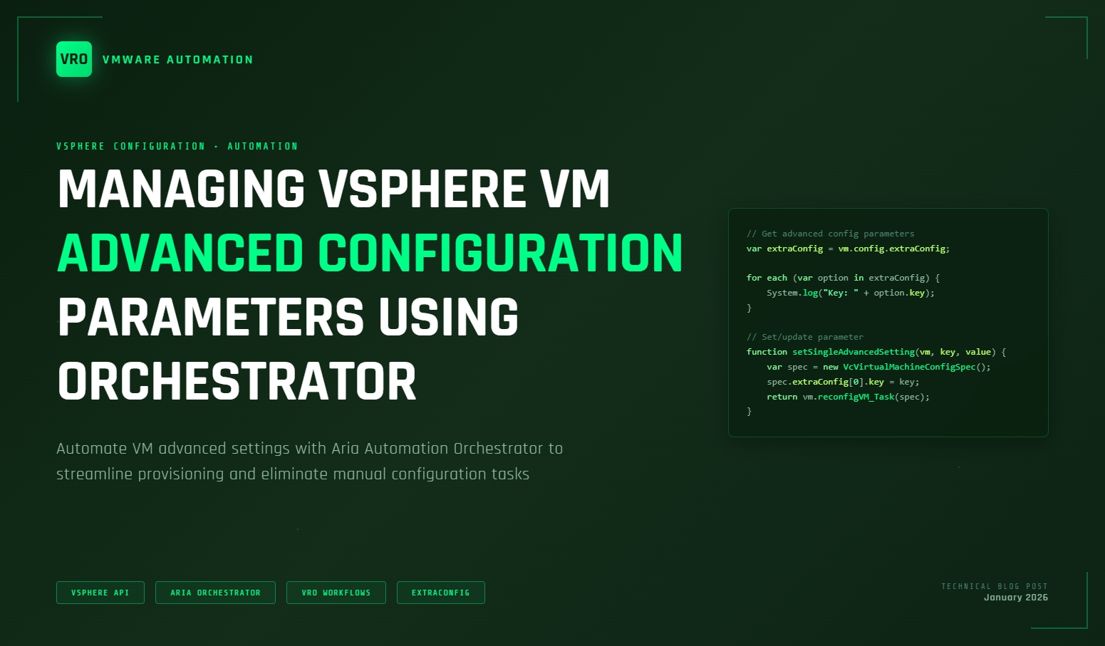 Managing vSphere VM Advanced Configuration Parameters with Orchestrator ...